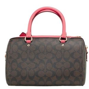 Coach | Bags | Rowan Brown Watermelon Signature Medium Satchel ...